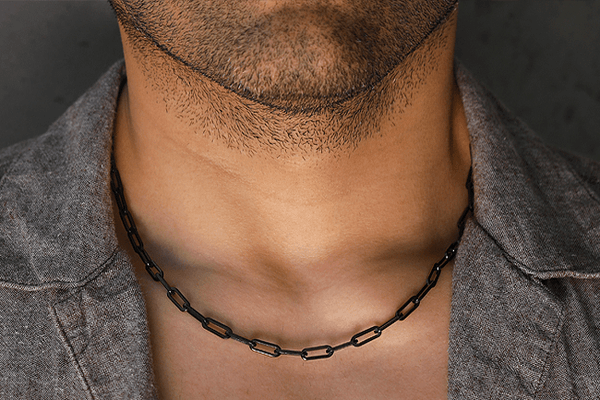 Panama Long Link Chain in Black Ink – Water Watch Company